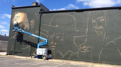 This is how it was done 'The Walking Dead' mural - Movie'n'co
